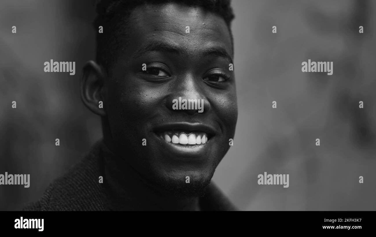 Happy african man Black and White Stock Photos & Images - Alamy