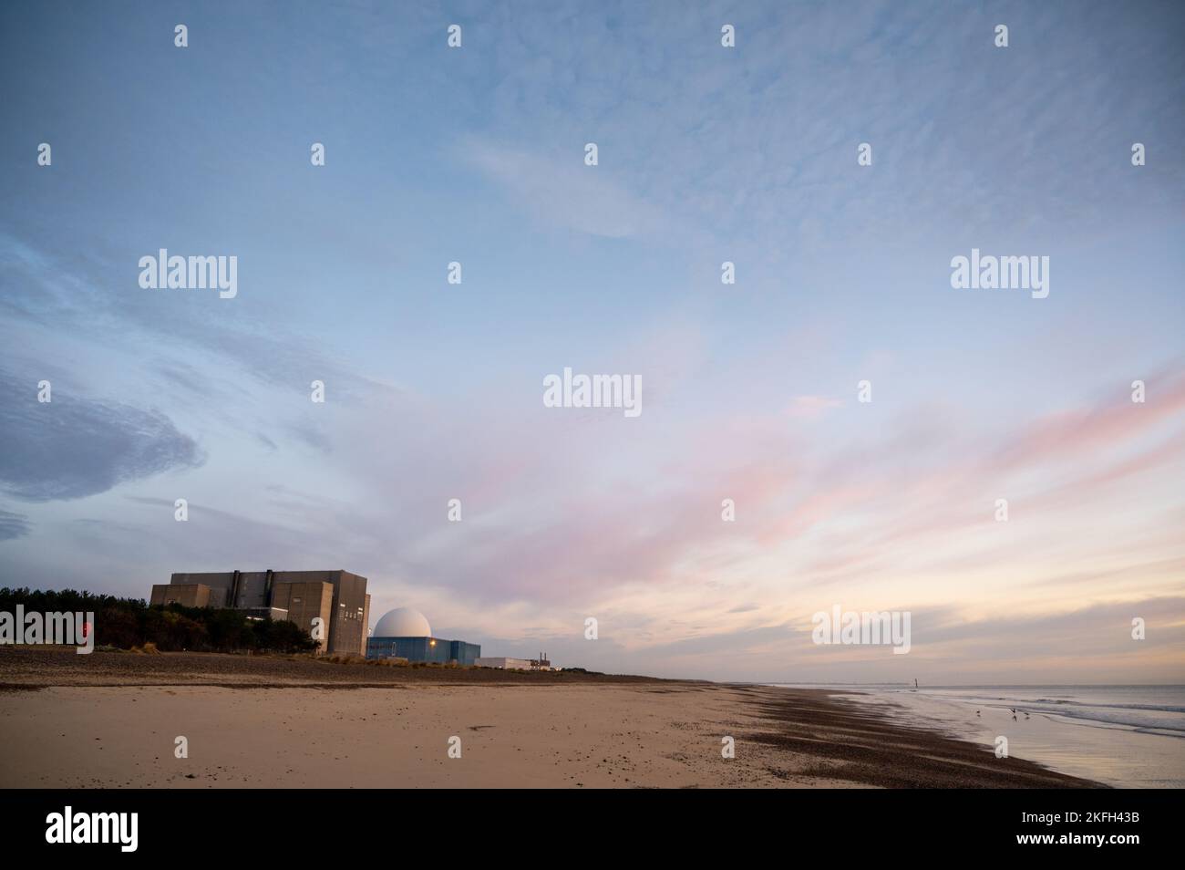 The nuclear power station at Sizewell in Suffolk UK. The current site ...