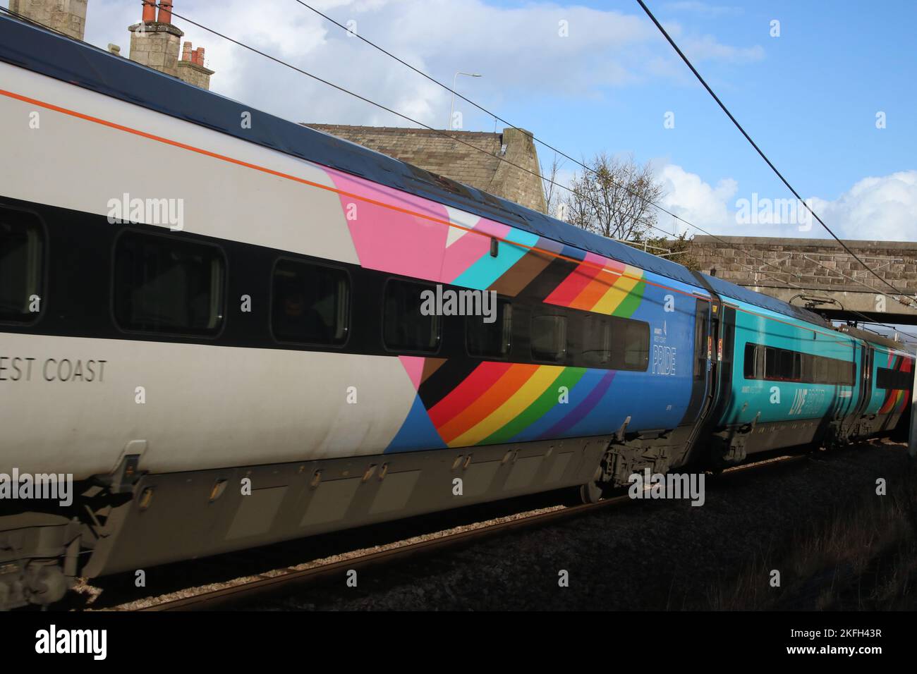 Avanti West Coast Pride pendolino class 390 emu 390119 named Progress ...