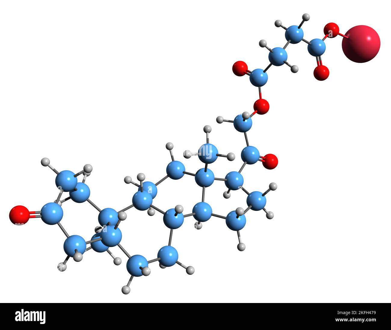 3D image of hydroxydione sodium succinate skeletal formula - molecular ...