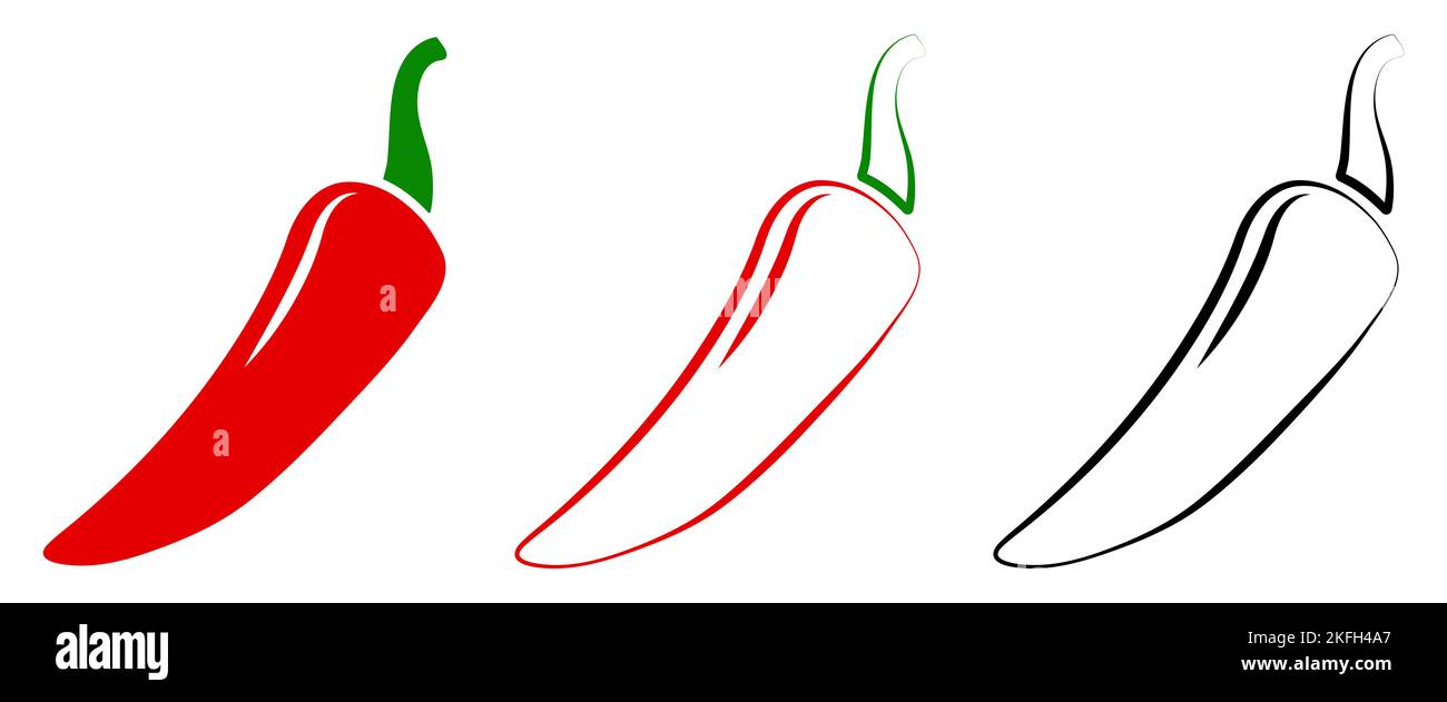 Chili level icons set. Vector illustration isolated on white background ...