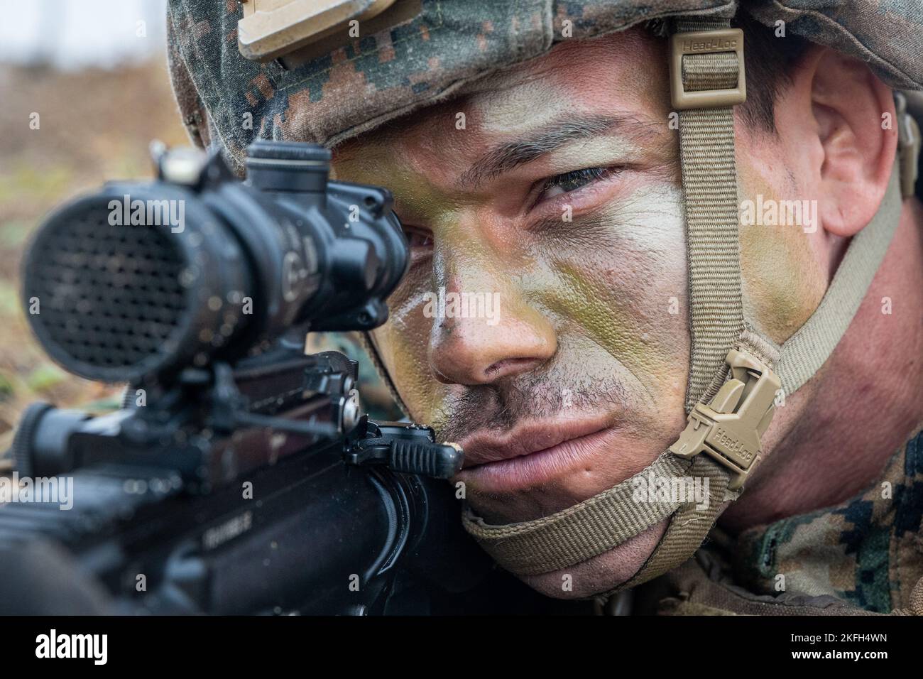 U.S. Marine Corps Cpl. Joshua Grant, a squad leader with Lima Company, 3rd Battalion, 25th ...