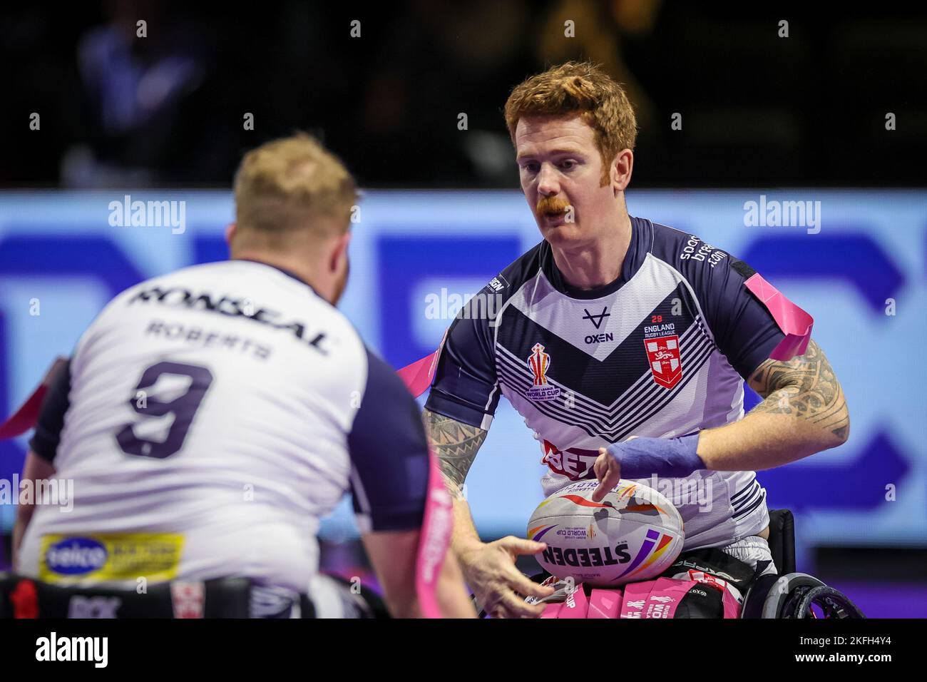 Manchester, UK. 18th Nov, 2022. James Simpson of England during the pre ...