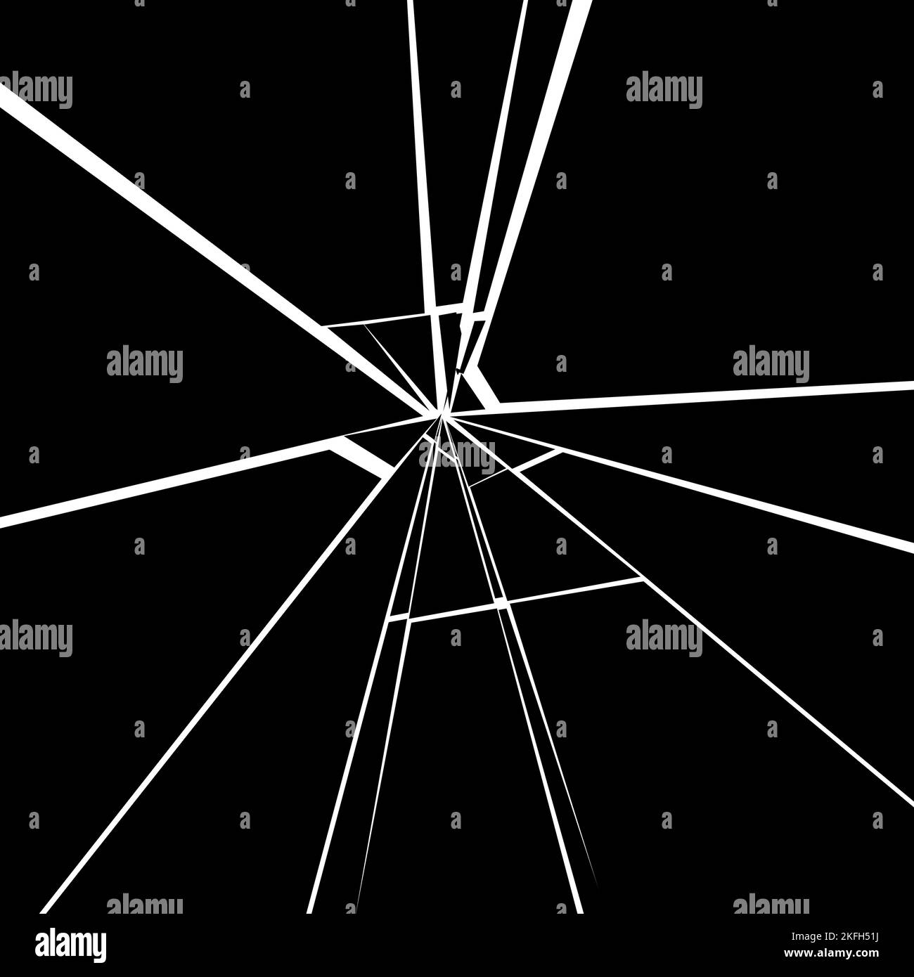 Fractured Glass Vector Background Black White Cracked Screen Broken Glass Shards Stock Vector