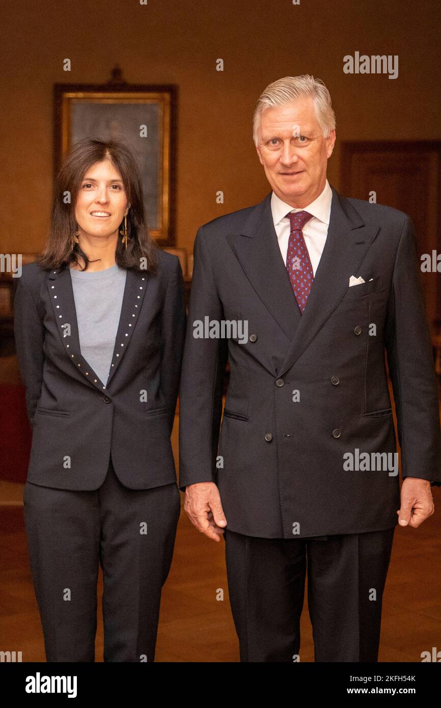 Alexia Bertrand and King Philippe - Filip of Belgium pictured during ...