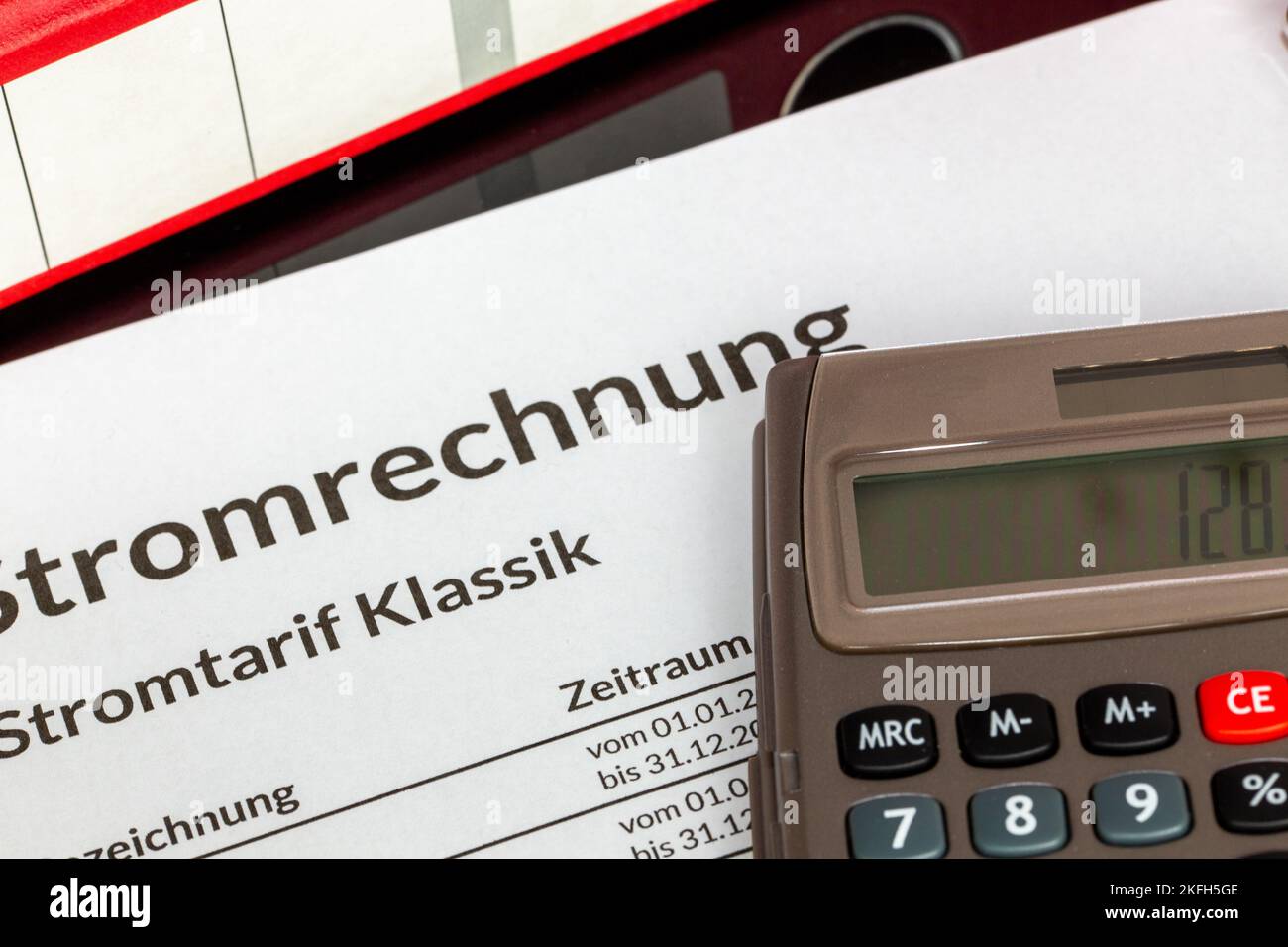 Symbol image: Close-up of an electricity bill Stock Photo - Alamy