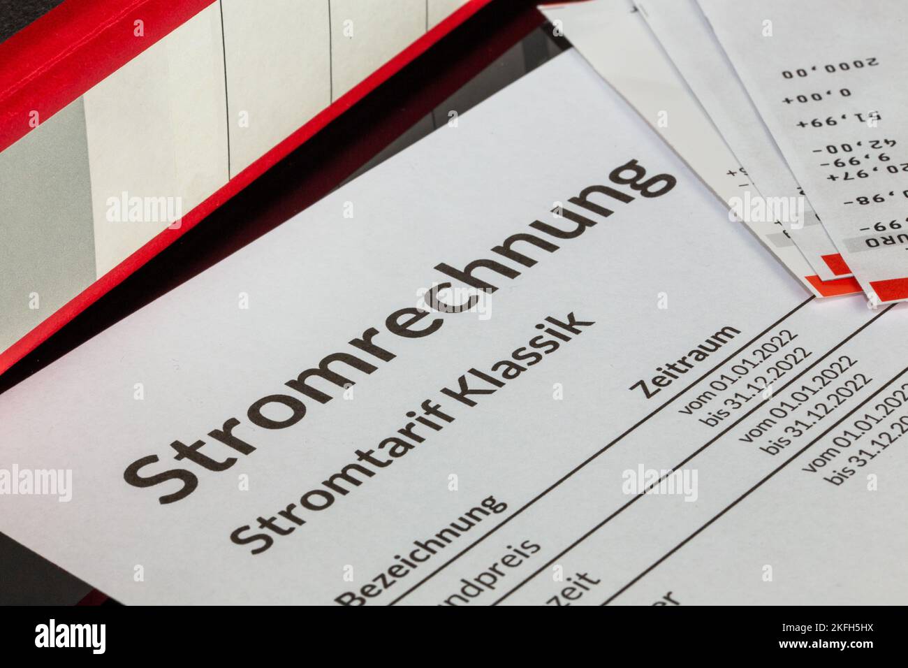 Symbol image: Close-up of an electricity bill Stock Photo - Alamy