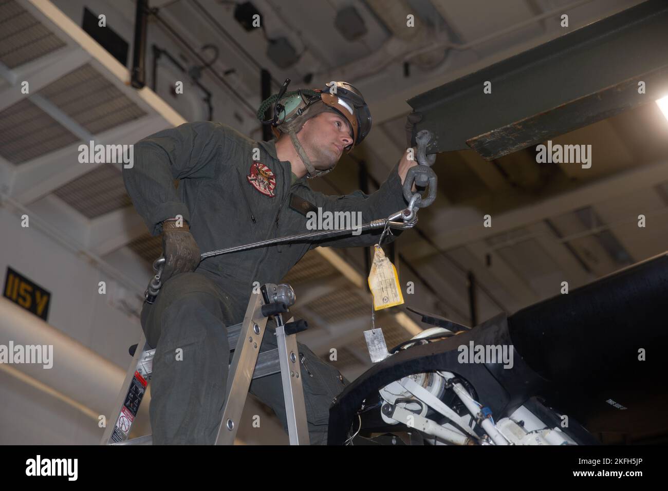 U.S. Marine Corps Staff Sgt. Travis Allen, a MV-22B tiltrotor mechanic ...