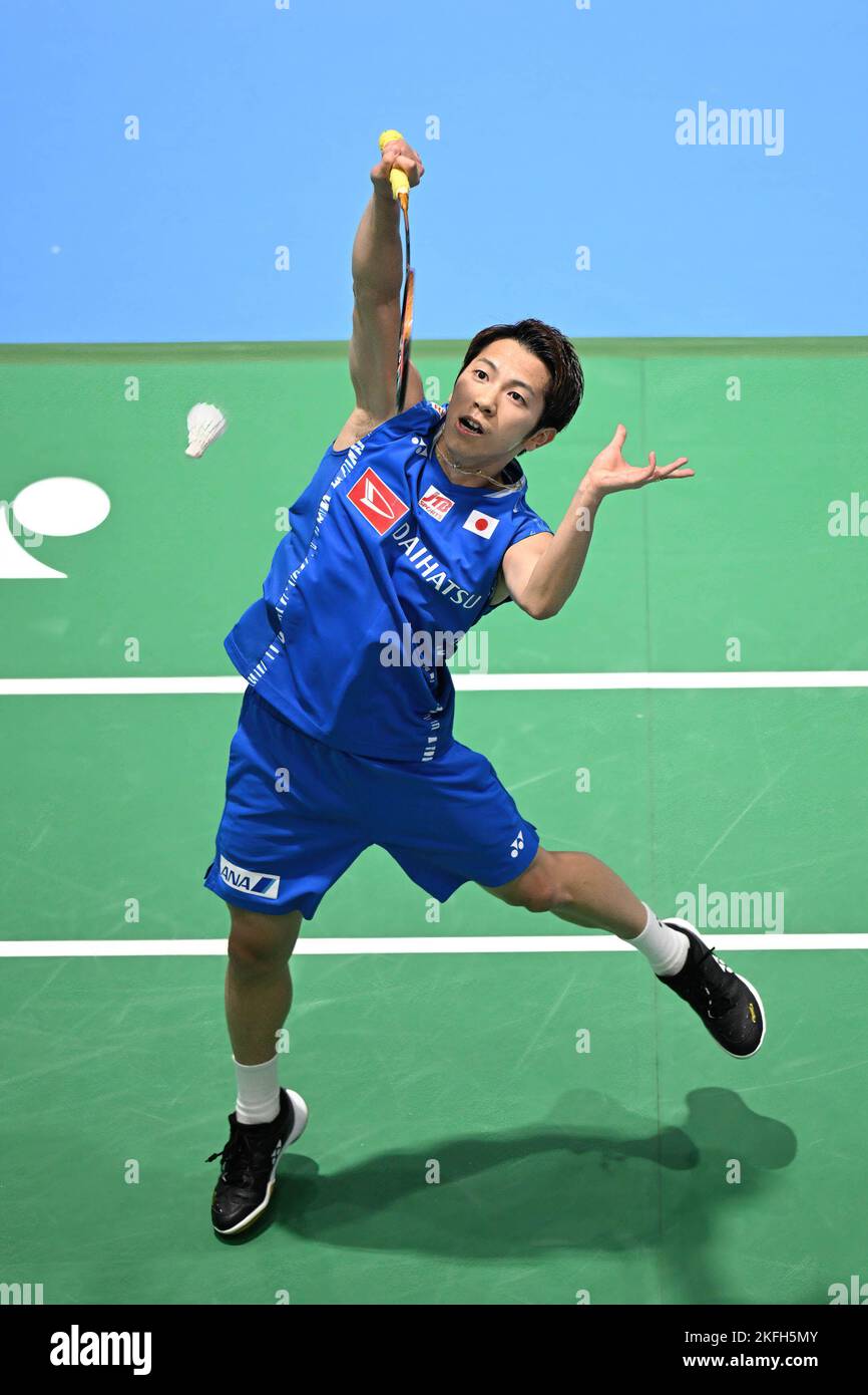 Koki Watanabe of Japan seen during the 2022 SATHIO GROUP Australian Badminton Open men's single ...