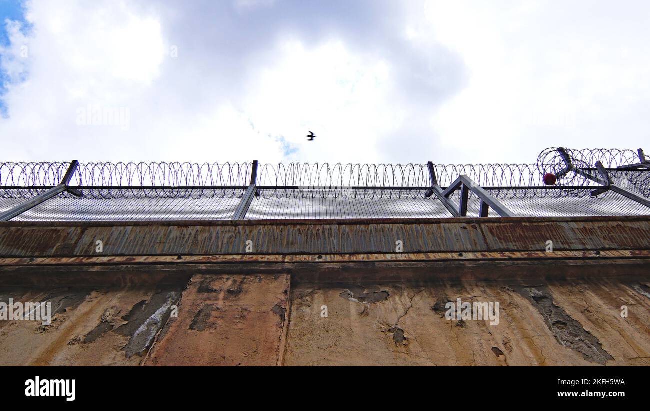 Exterior and interior of the old La Modelo prison in Barcelona ...