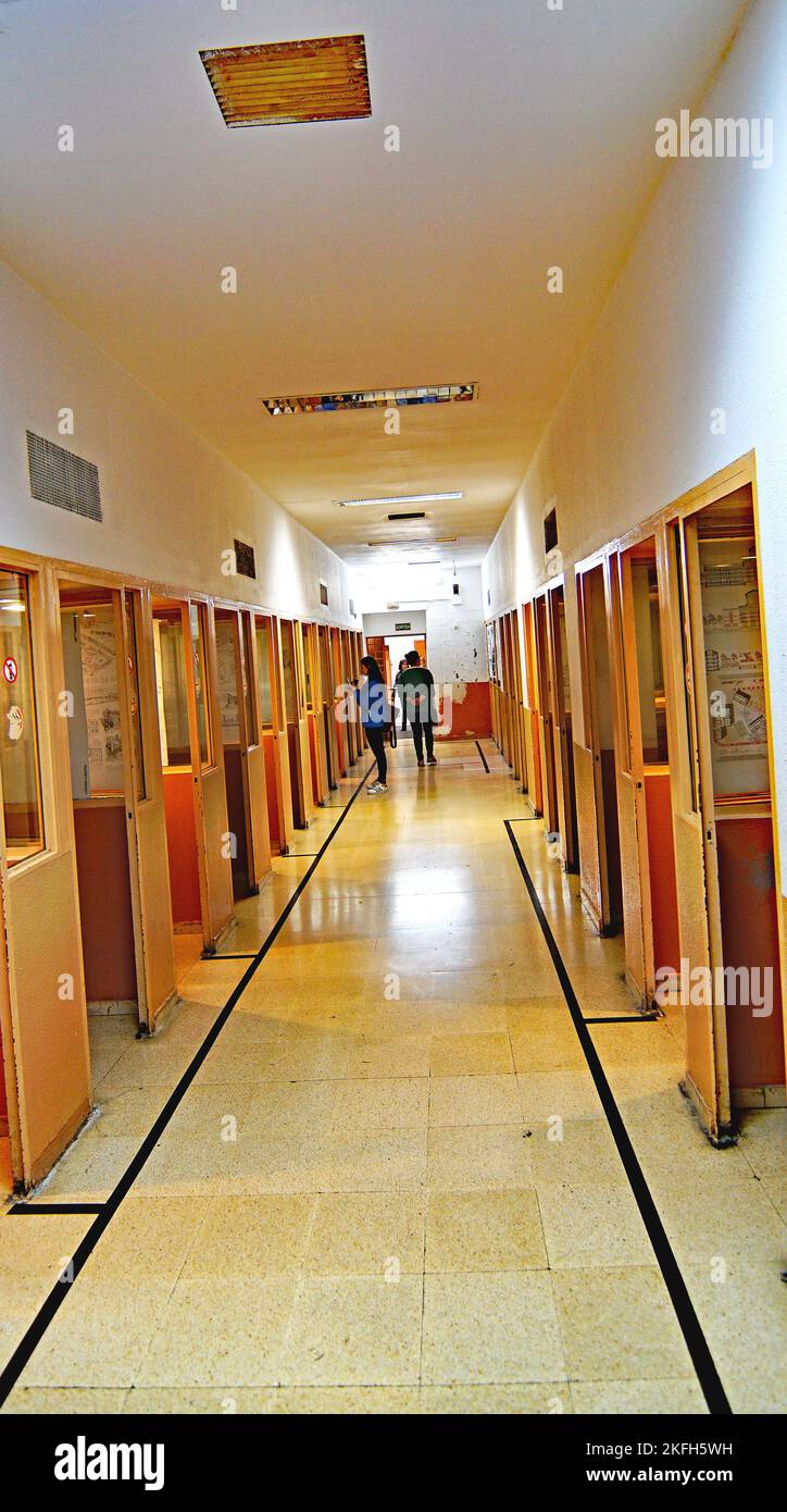 Exterior and interior of the old La Modelo prison in Barcelona ...