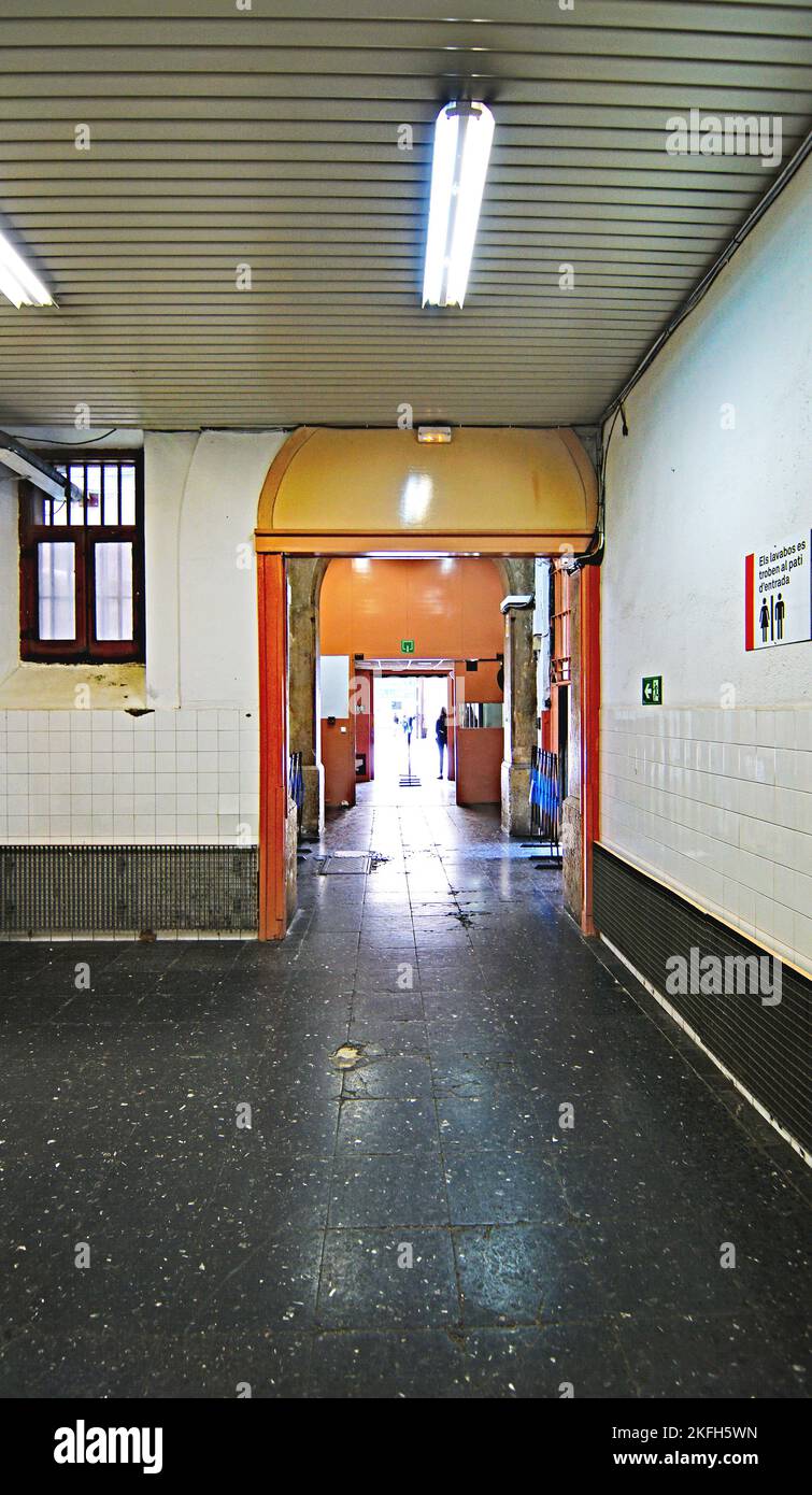 Exterior and interior of the old La Modelo prison in Barcelona ...