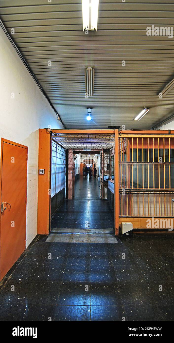 Exterior and interior of the old La Modelo prison in Barcelona ...