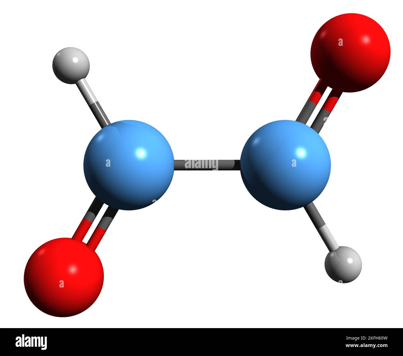 3D image of Glyoxal skeletal formula - molecular chemical structure of ...