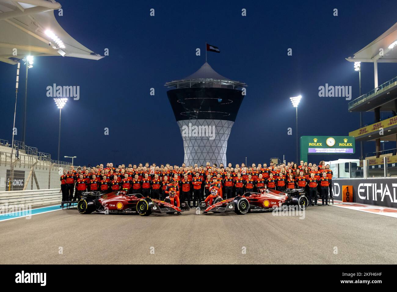 Managers and drivers carlos sainz jr and charles leclerc pose hi-res ...