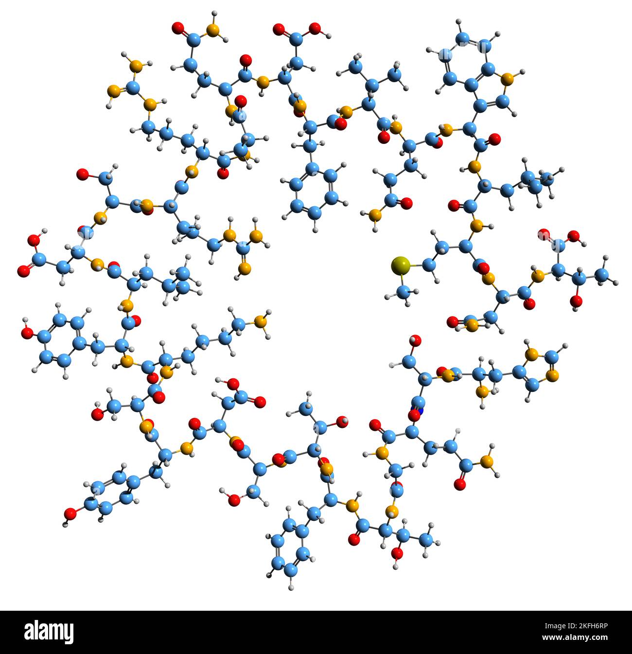 3D image of Glucagon skeletal formula - molecular chemical structure of peptide hormone isolated ...