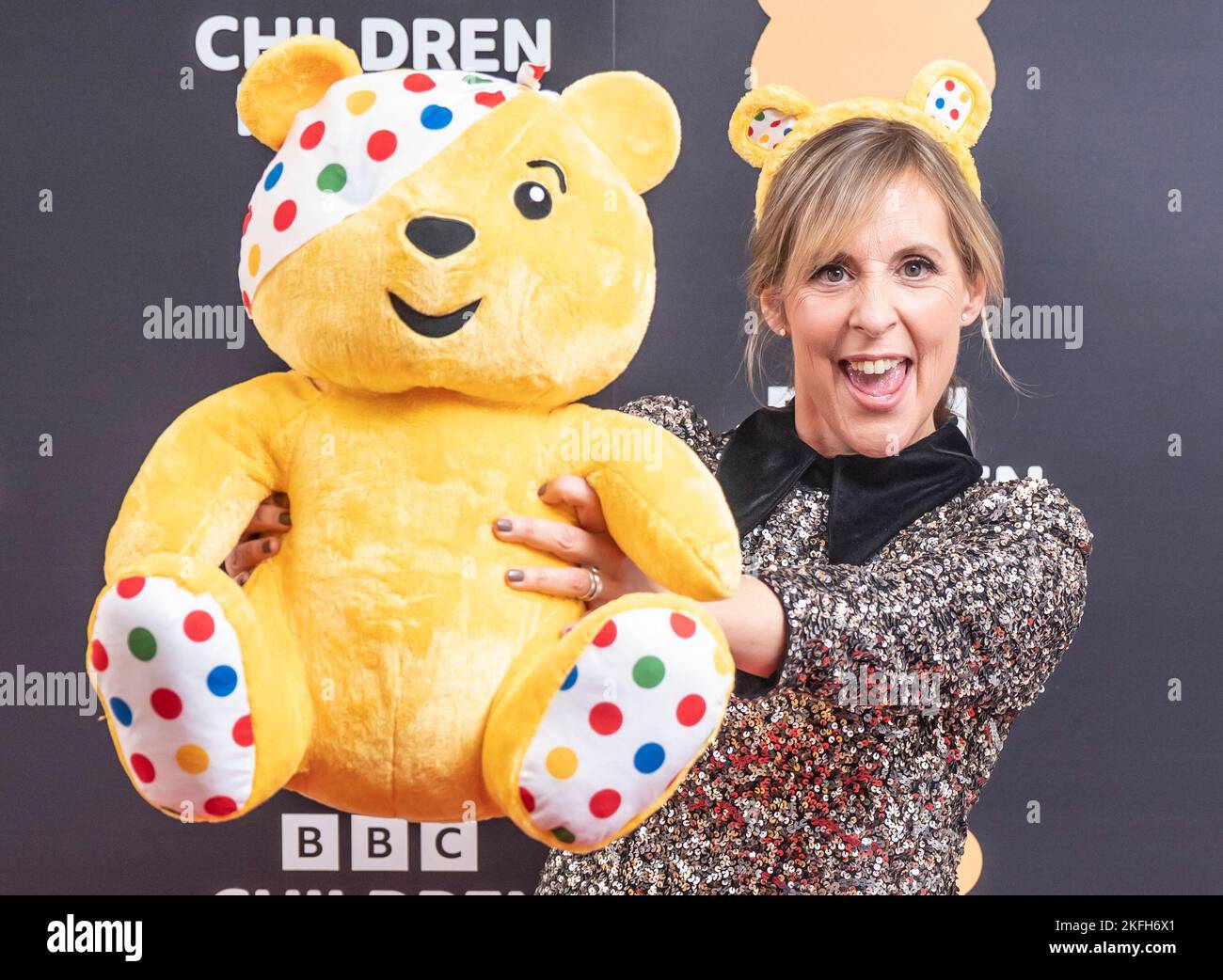 Mel Giedroyc at the BBC Children In Need telethon at BBC Studios in ...