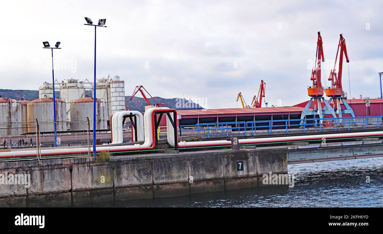 Port or musel of Gijón, Principality of Asturias, Asturias, Spain ...