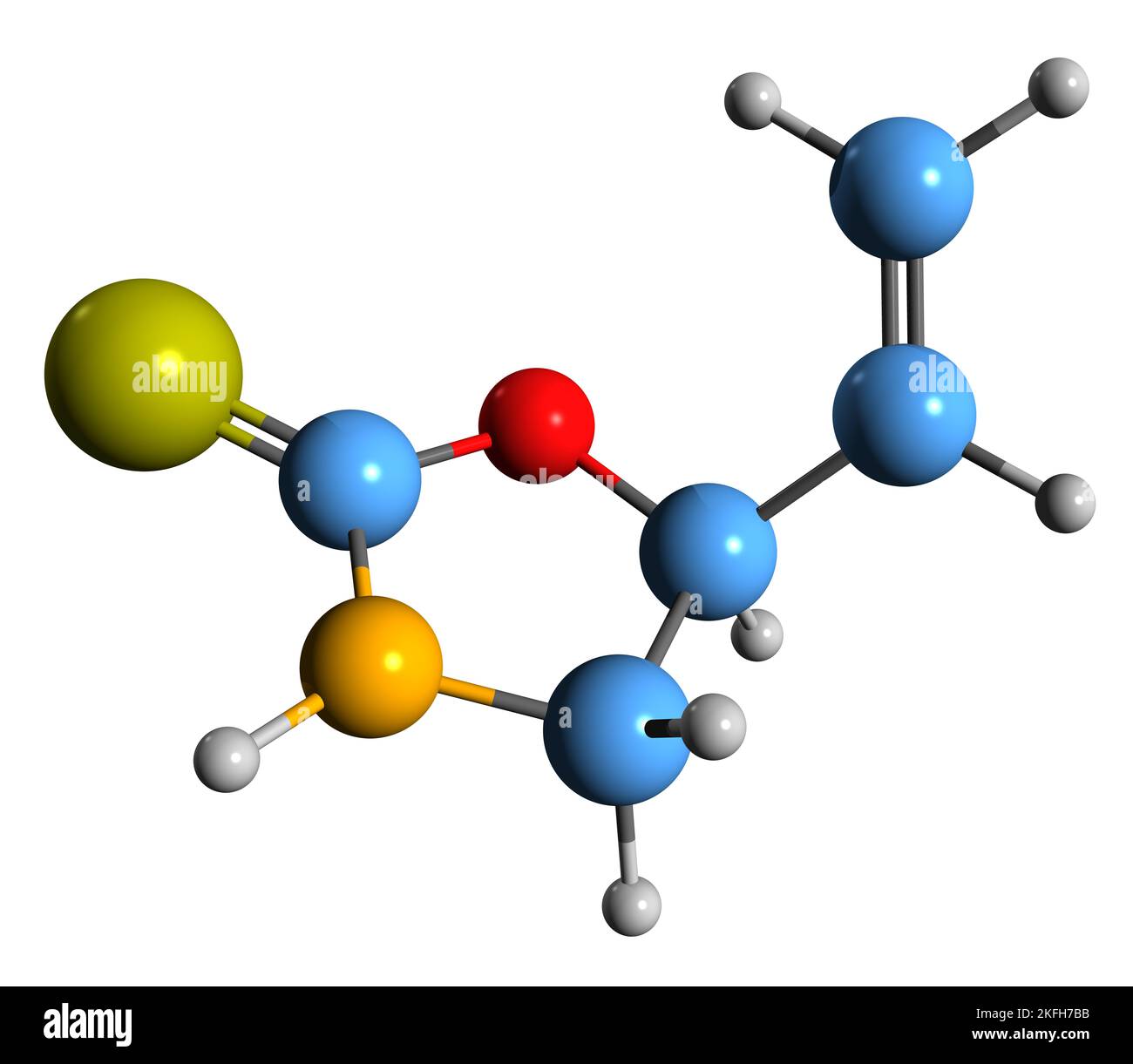 3D image of Goitrin skeletal formula - molecular chemical structure of sulfur-containing ...