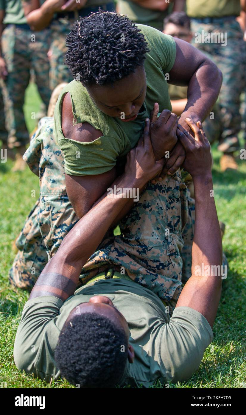 U.S. Marine Corps Cpl. Djefson Thelusma and U.S. Navy Seaman Apprentice ...