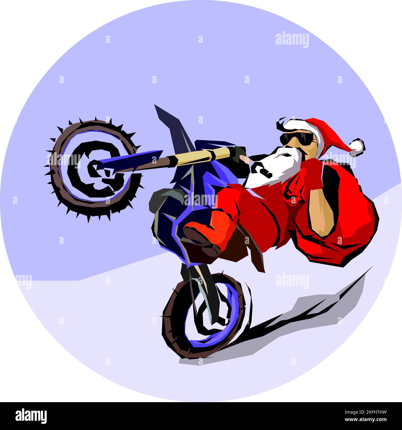 Santa Claus moto Bike Ride vector illustration Stock Vector Image & Art - Alamy