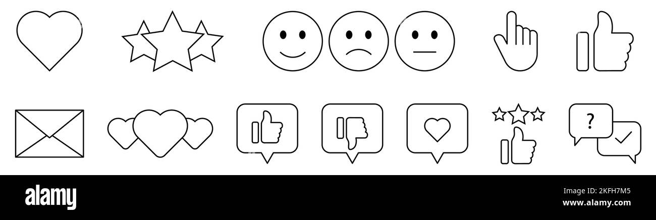 Feedback line icons. Symbol for website design, logo, app, UI. Vector ...