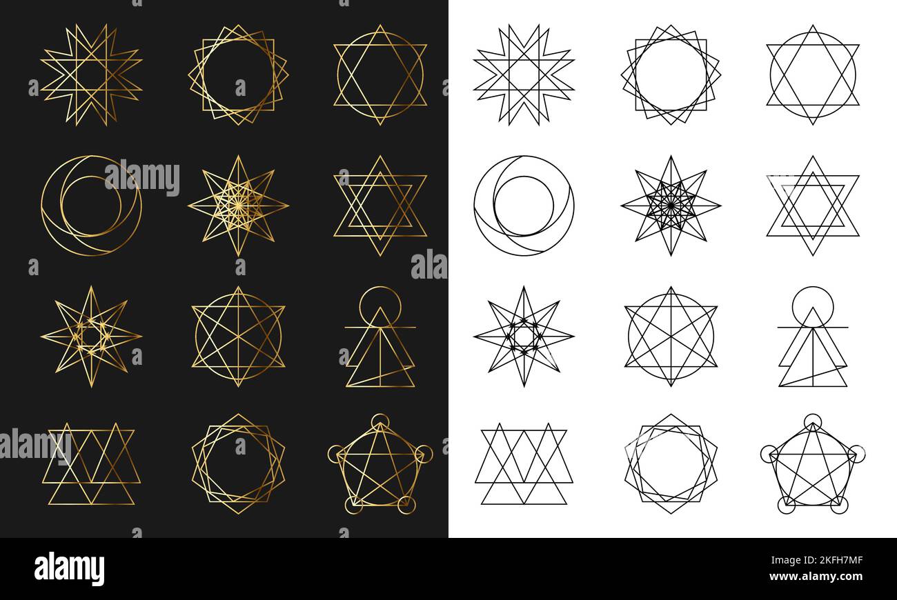 Sacred geometry shapes icons. Vector illustration isolated on white ...