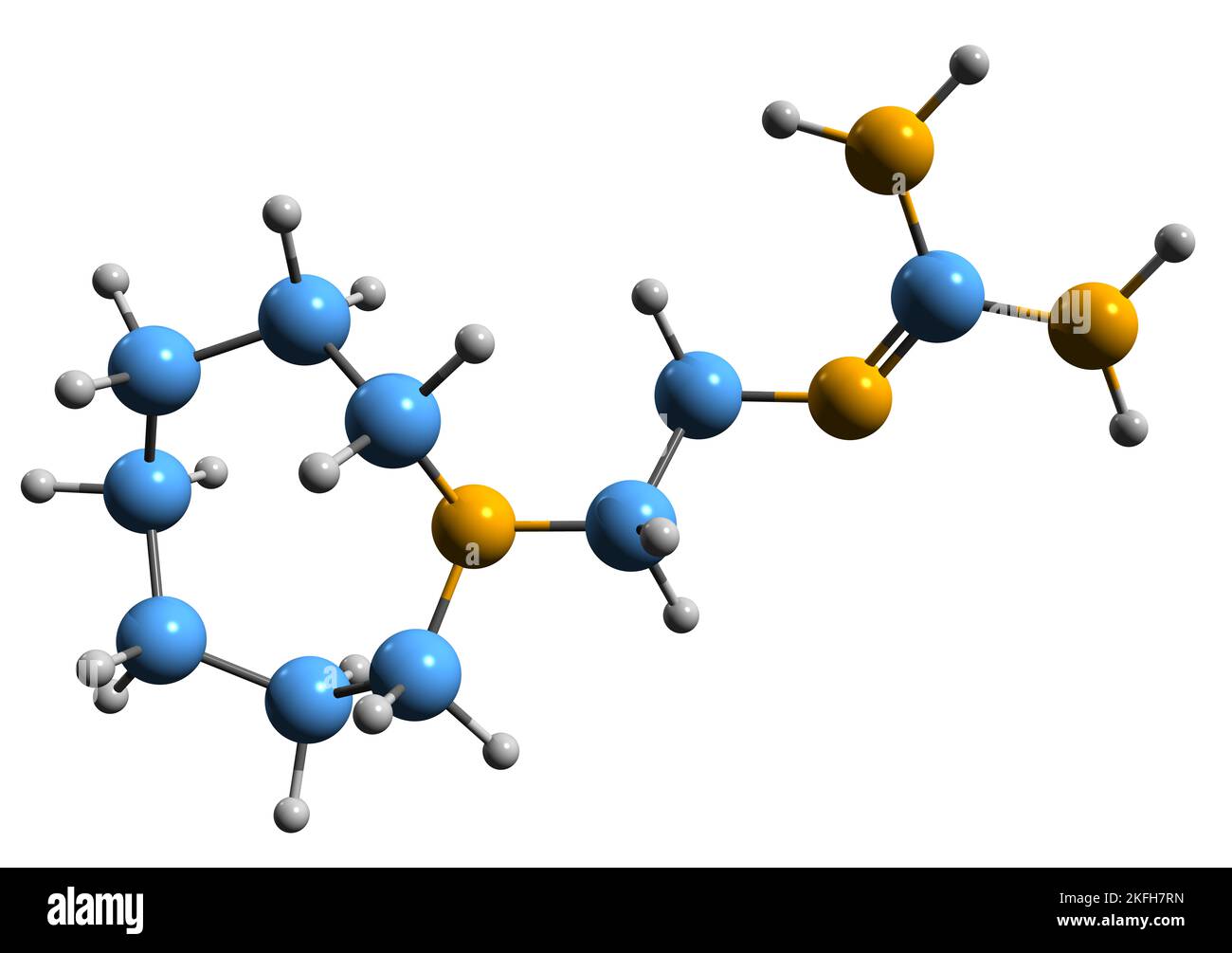 3D image of Guanethidine skeletal formula - molecular chemical ...