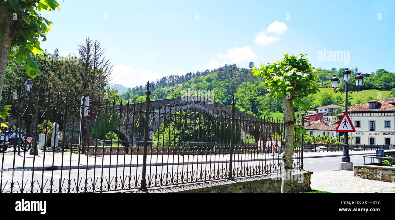Gardens of Cangas de Onis in l Principality of Asturias, Spain, Europe ...