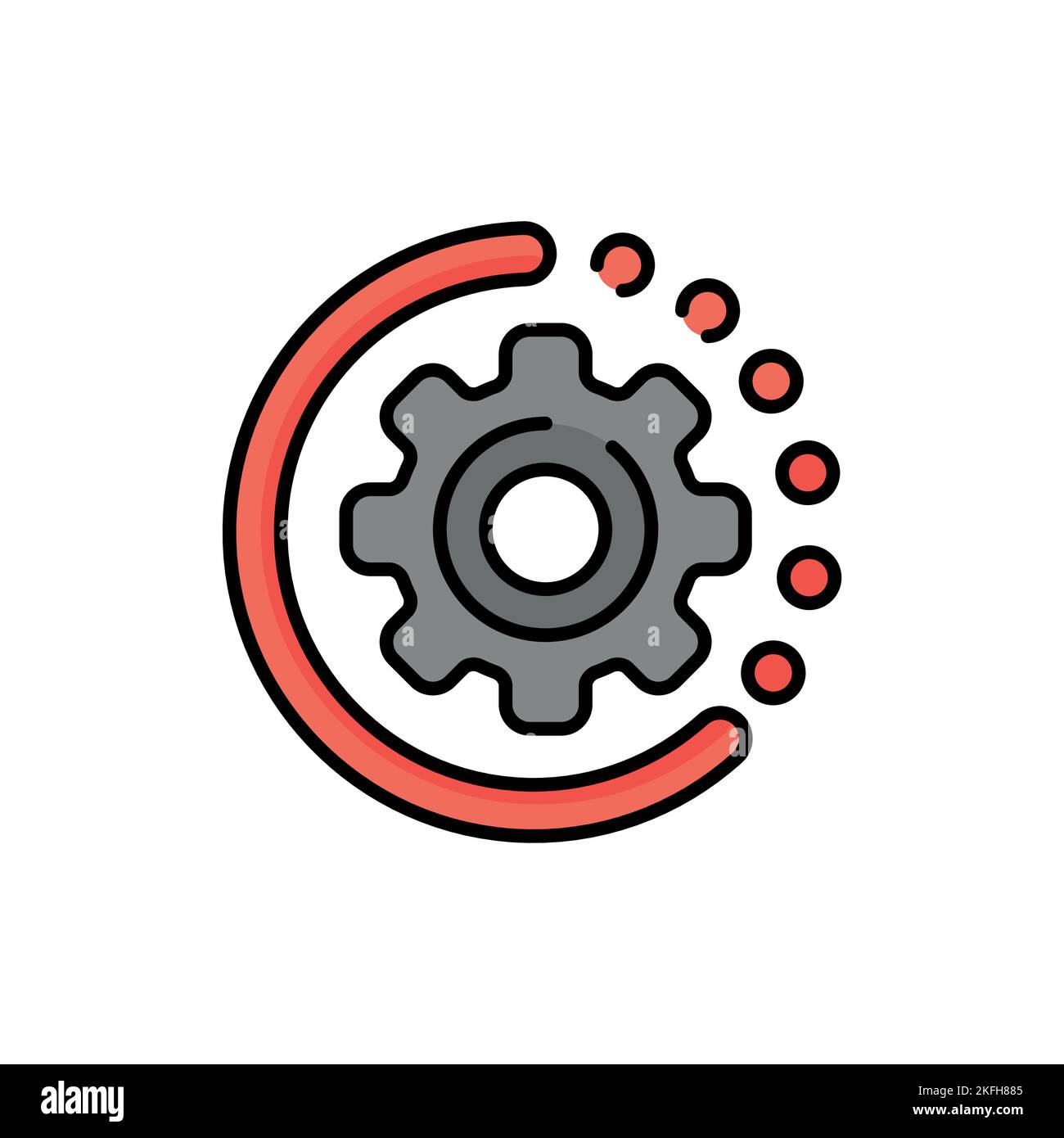 Loading color line icon. Technical time. Download process. System ...