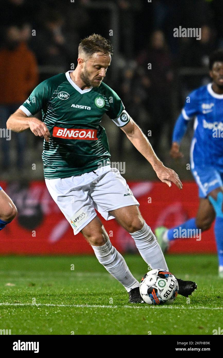 Lommel's Robin Henkens pictured in action during a soccer match between ...