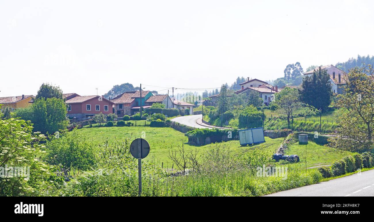 Landscape of Lloro in the Principality of Asturias, Spain, Europe Stock ...