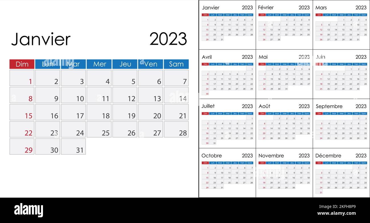 2023 french calendar hi-res stock photography and images - Alamy