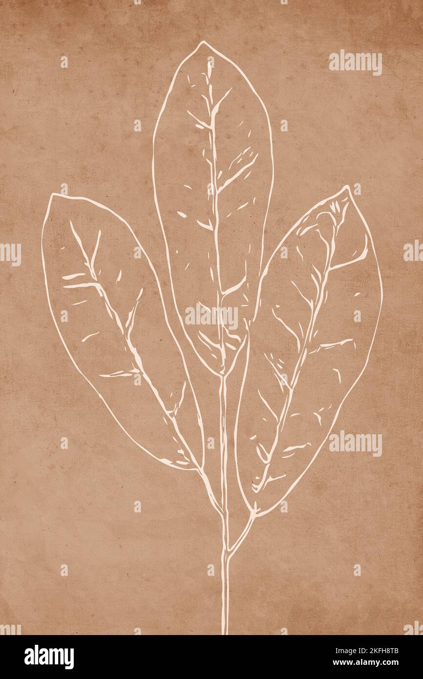 Printable trendy botanical card. Use for cover, wallpaper, wall art ...