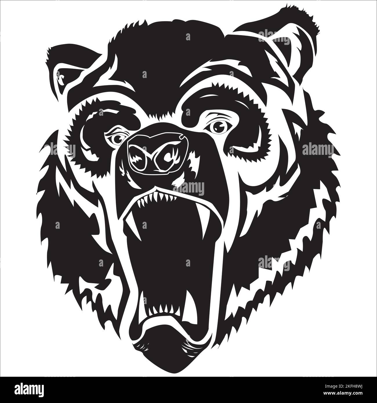 Black Bear Face Roar
