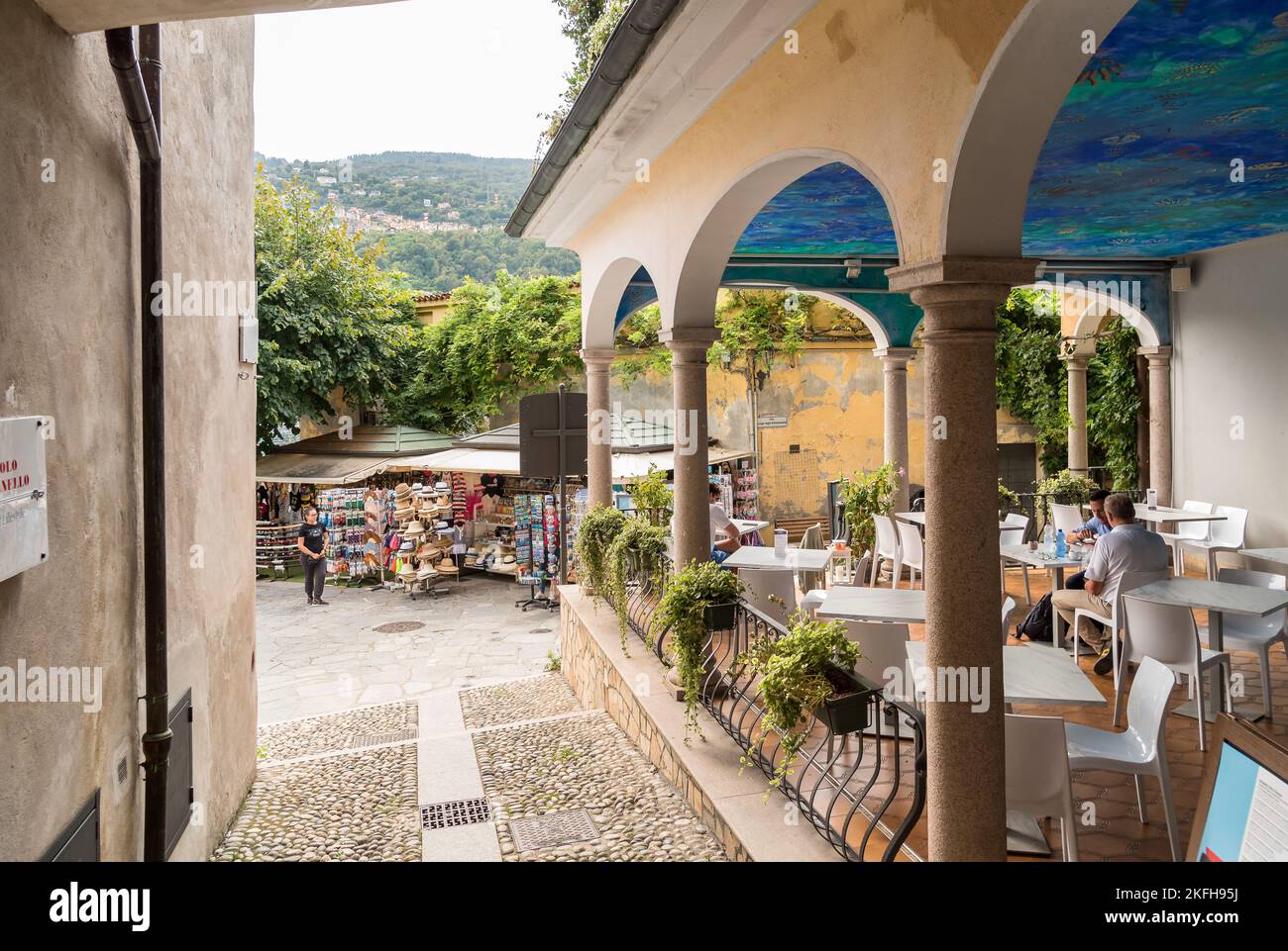 Stresa, Piedmont, Italy - September 6, 2022: Historic center with bars ...