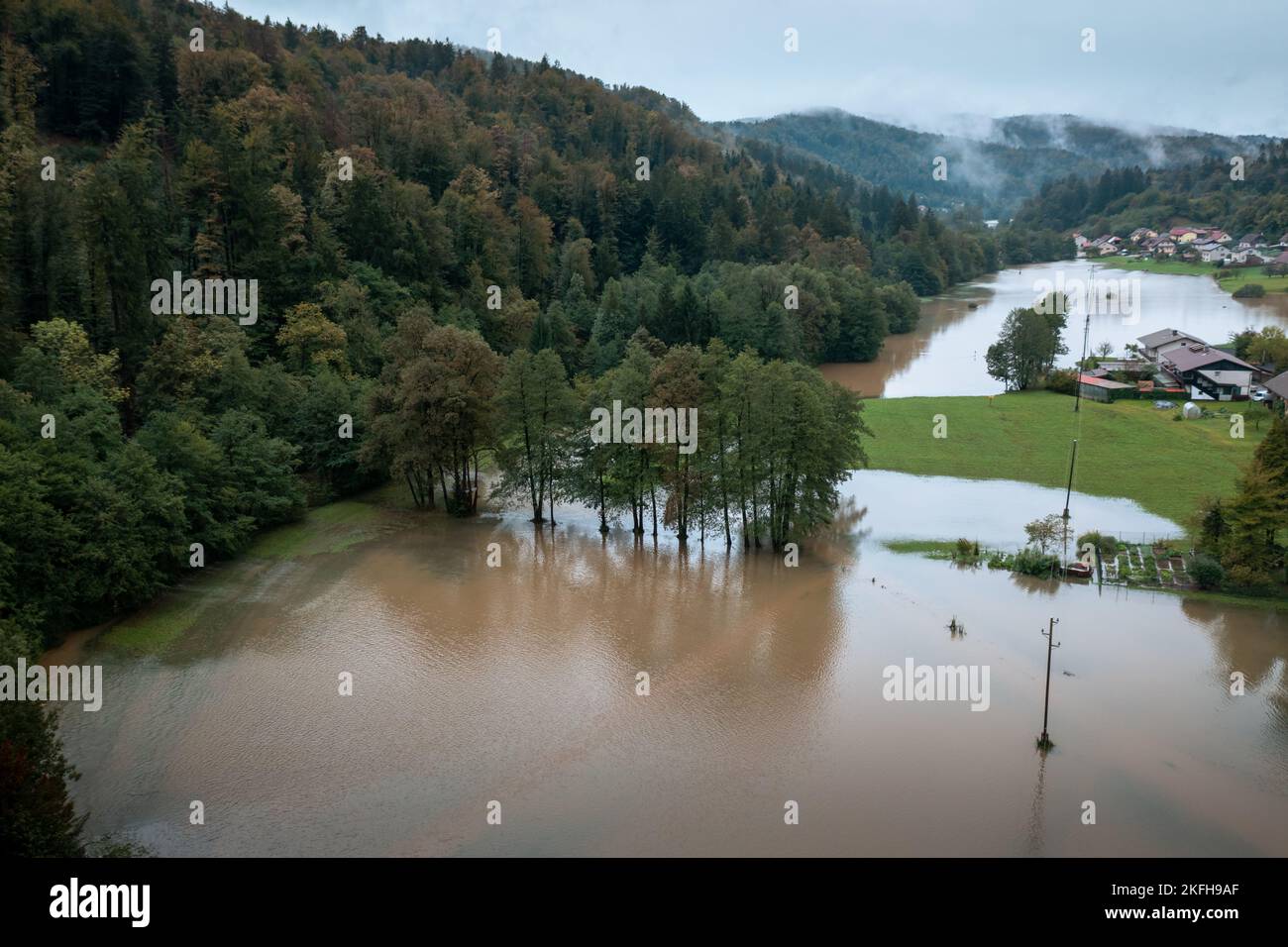 Extreme rainfall over the mountain area resulted in flooding and submerging villages in the ...