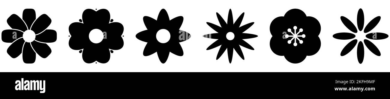 Flower icon set. Vector illustration isolated on white background Stock ...