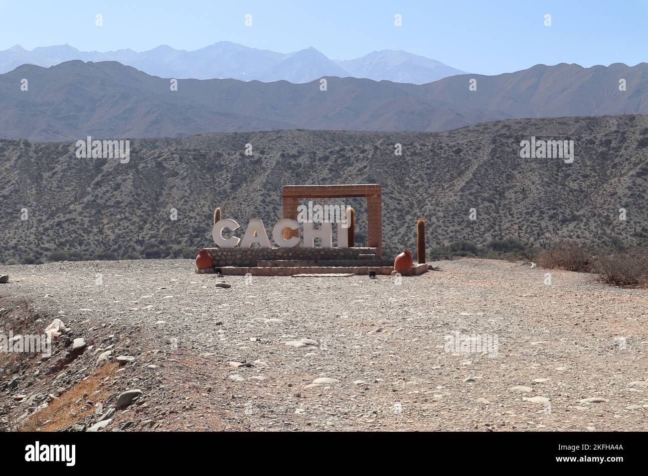Plaque with the name of the city of Cachi, Salta, Argentina Stock Photo ...
