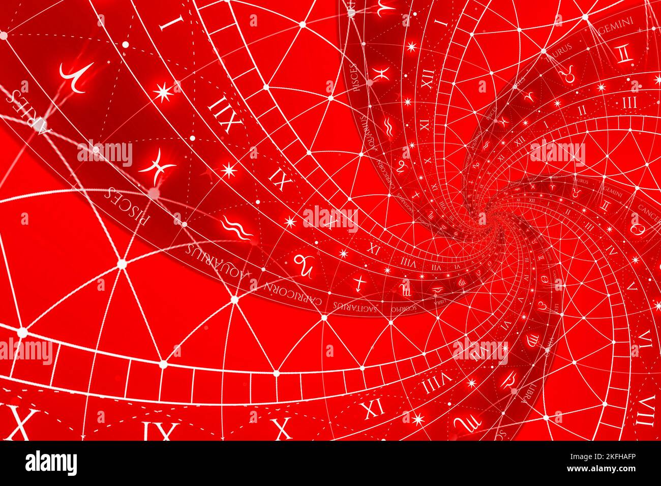 Astrology and alchemy sign background illustration - red Stock Photo ...