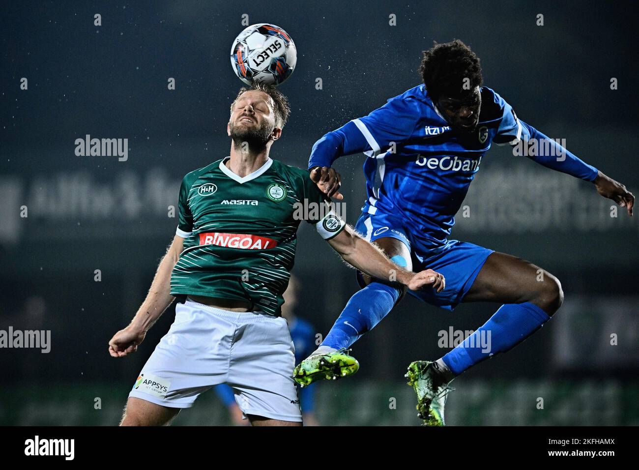 Lommel's Robin Henkens and Jong Genk's Mohammed Aziz Quattara fight for ...
