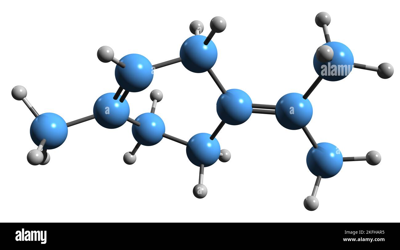 3D image of delta-Terpinene skeletal formula - molecular chemical ...