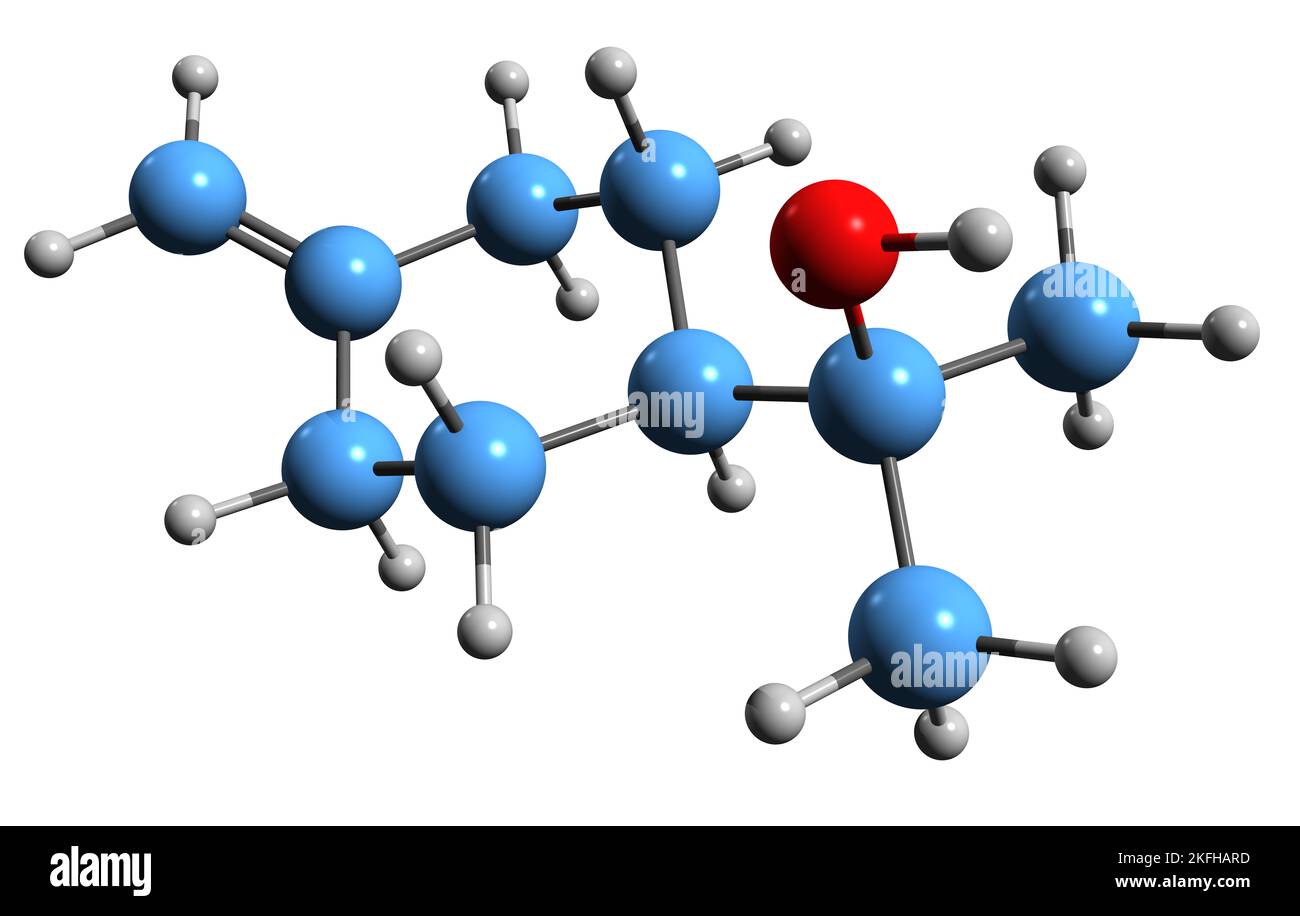 3D image of delta-terpineol skeletal formula - molecular chemical ...