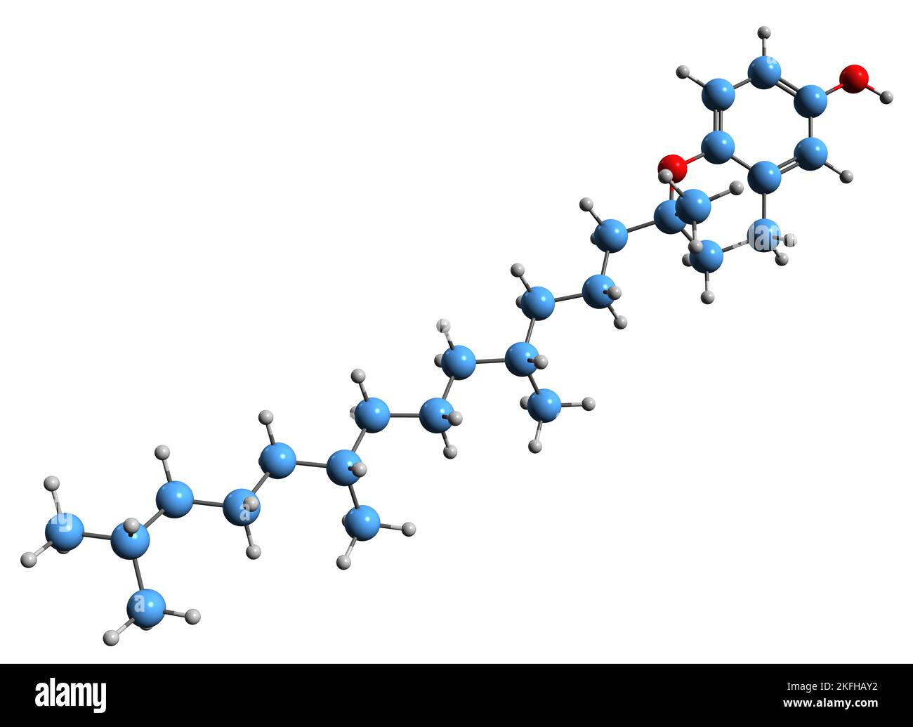 3D image of delta-Tocotrienol skeletal formula - molecular chemical ...