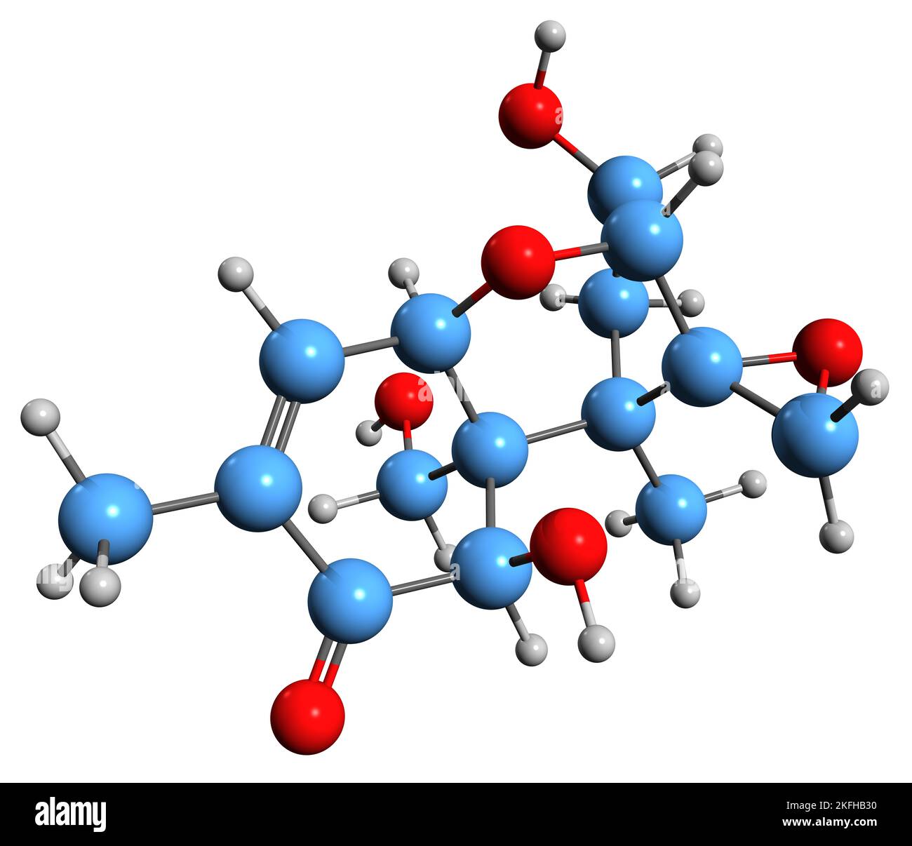 3D image of deoxynivalenol skeletal formula - molecular chemical ...