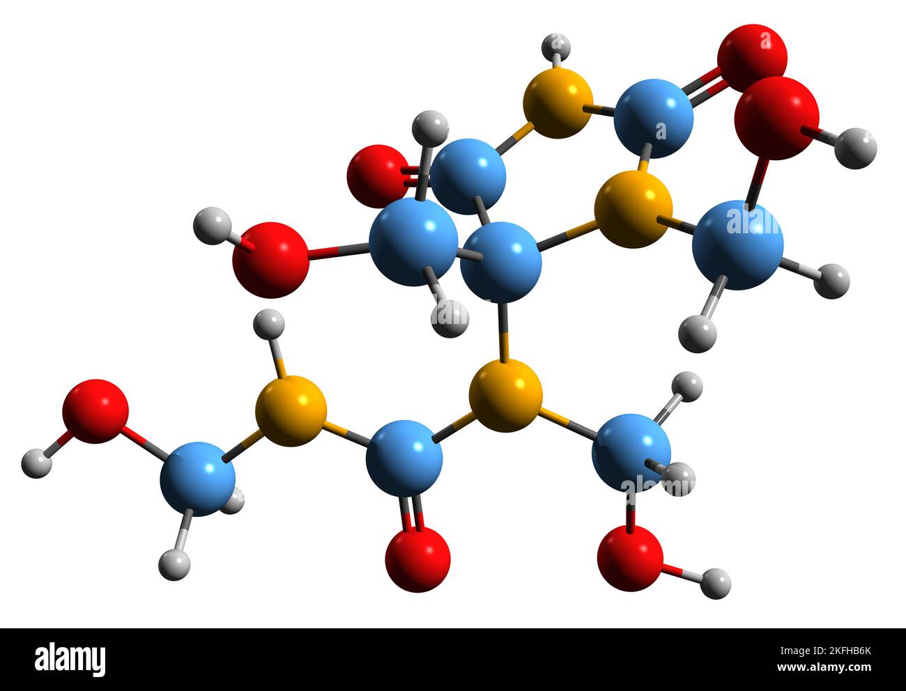 3D image of Diazolidinyl urea skeletal formula - molecular chemical ...