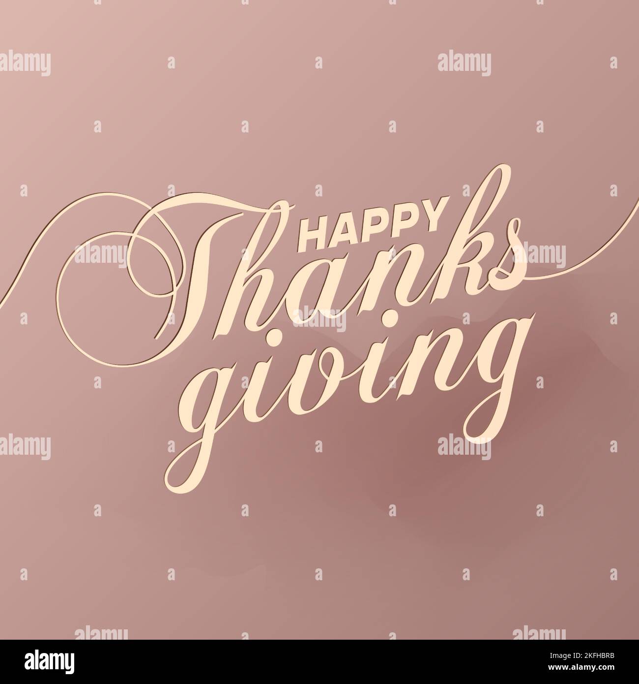 Hand drawn Happy Thanksgiving typography in minimalistic style, Vector ...