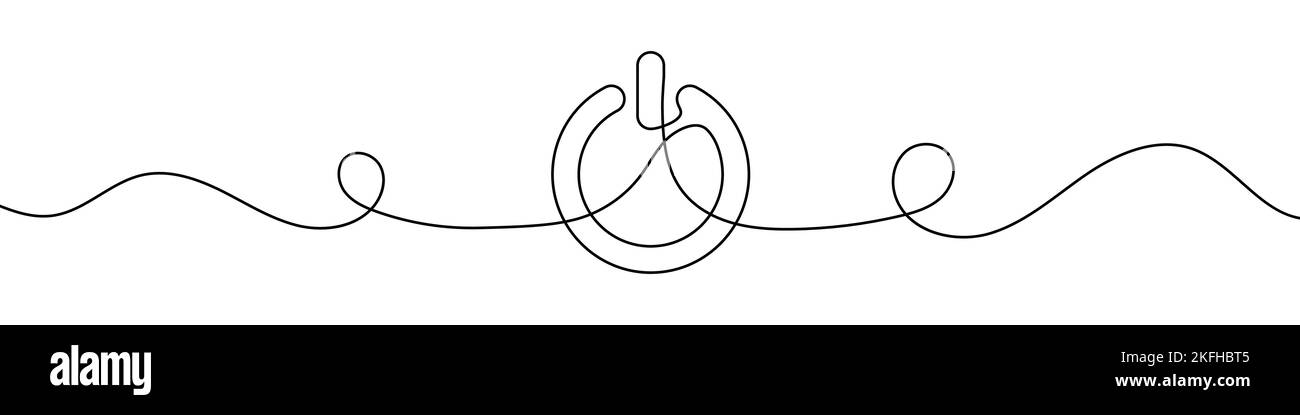 On-Off button in continuous line drawing style. Line art of On-Off ...