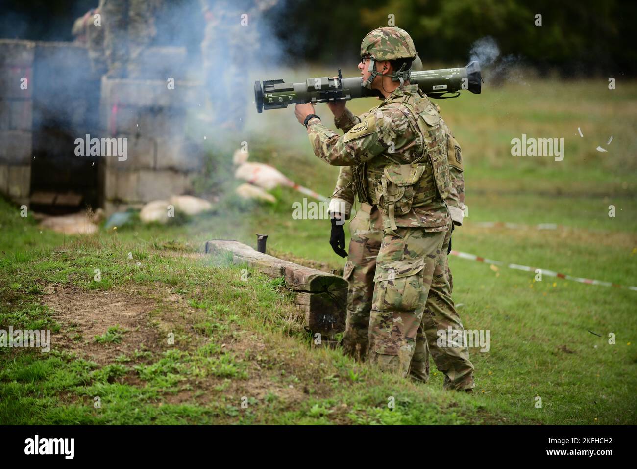 U.S. Soldiers assigned to 10th Special Forces Group train on the M136 ...