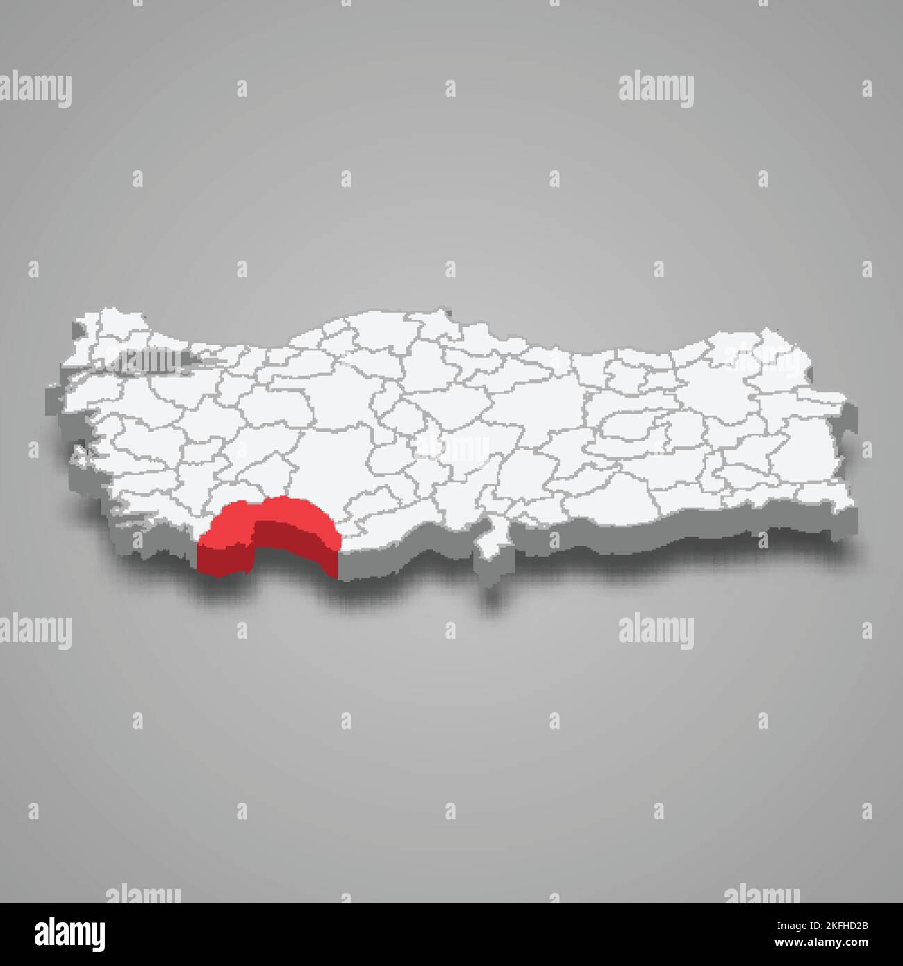 Antalya region location within Turkey 3d isometric map Stock Vector Image & Art - Alamy